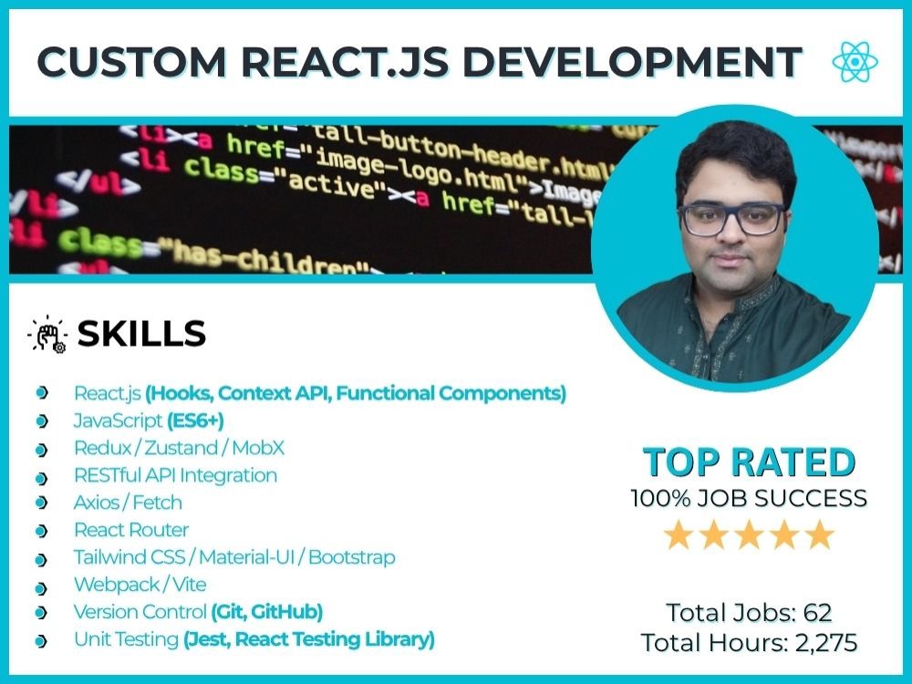 Custom React.js Web App | Frontend UI, API Integration & Optimization ...
