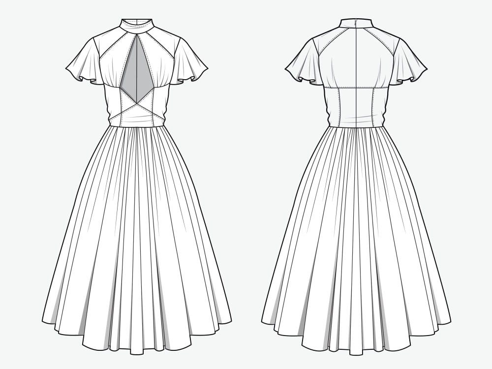 A FASHION FLAT SKETCH / CAD / TECHNICAL DRAWING | Upwork