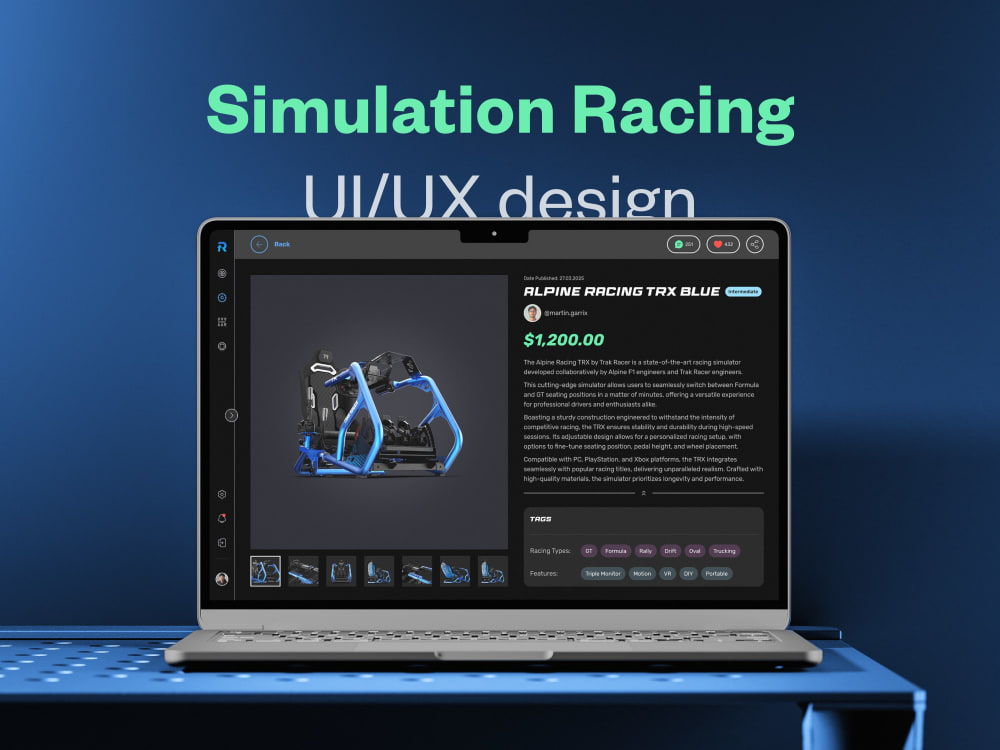 UX UI design for a Simulation Racing app | Simulation Racing UI UX ...