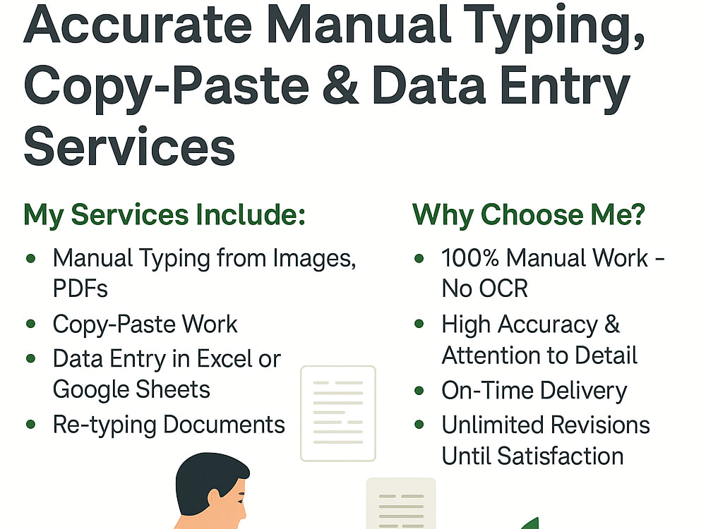 Accurate Manual Typing, Copy-Paste & Data Entry Services | Upwork