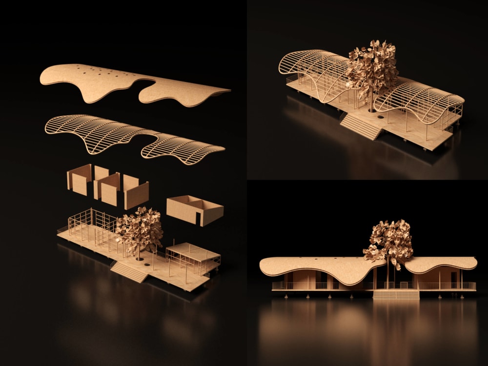 Architectural 3D Model and Render in Physical Model Style | Upwork