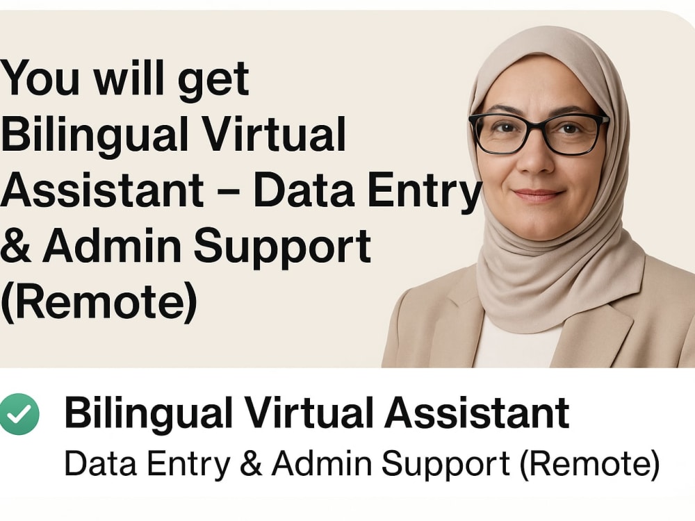 Bilingual Virtual Assistant – Data Entry & Admin Support (Remote) | Upwork