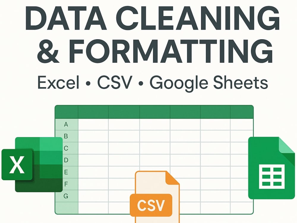 Professional data cleaning & formatting for CSV, Excel, or Google Sheets | Upwork