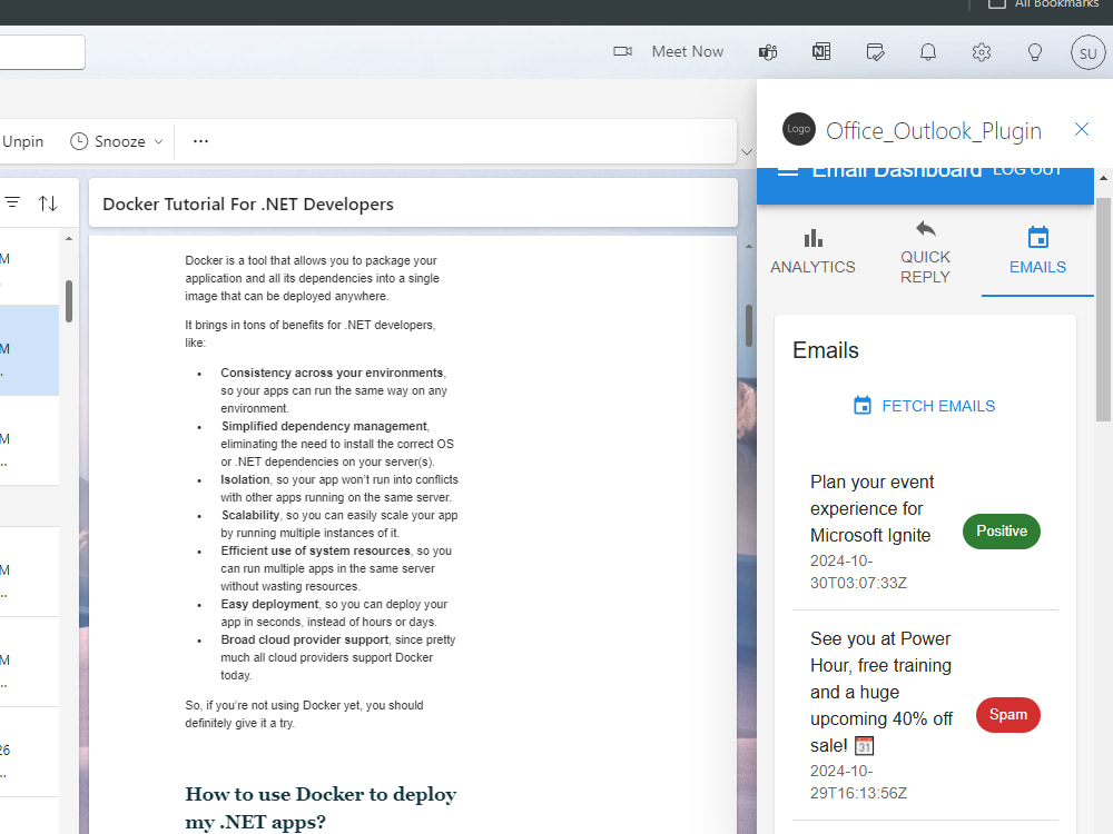 Outlook add-in plugin with React JS | Upwork