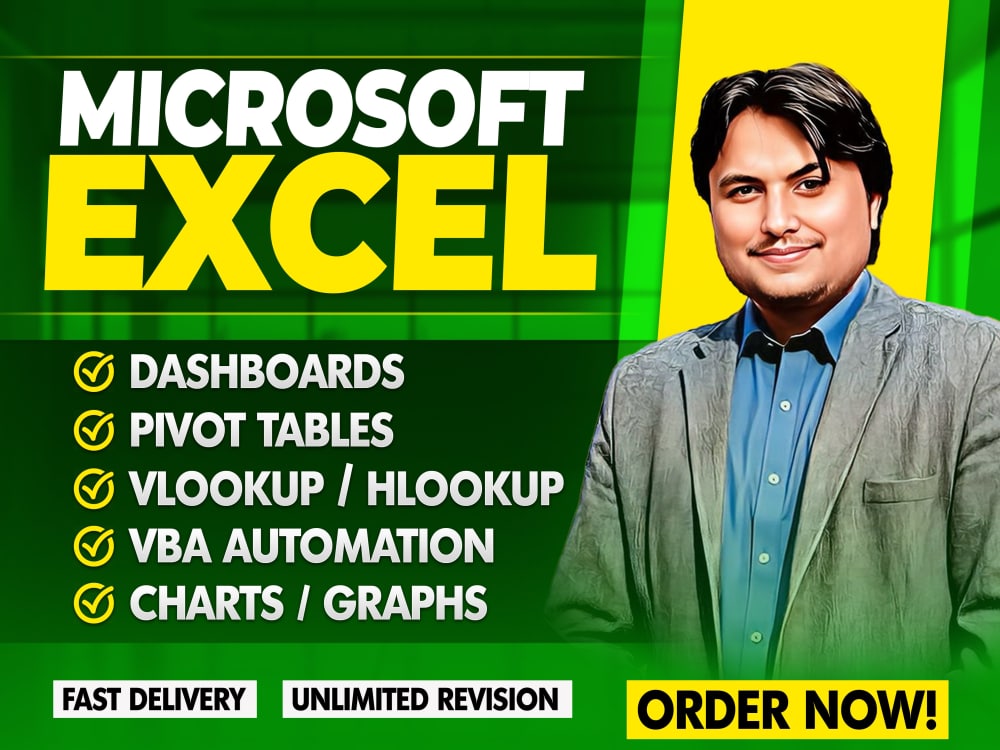 Excel Dashboard, VLOOKUP, Pivot Tables, Formulas, Excel Graphs & VBA Macros | Upwork