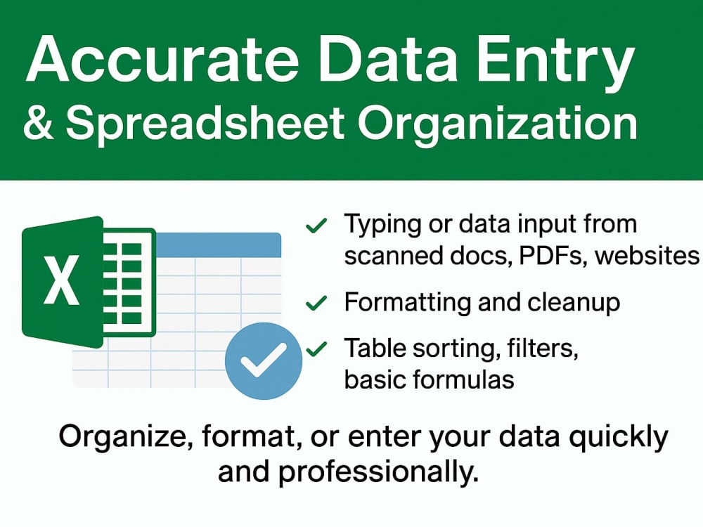 Accurate Data Entry & Spreadsheet Organization | Upwork