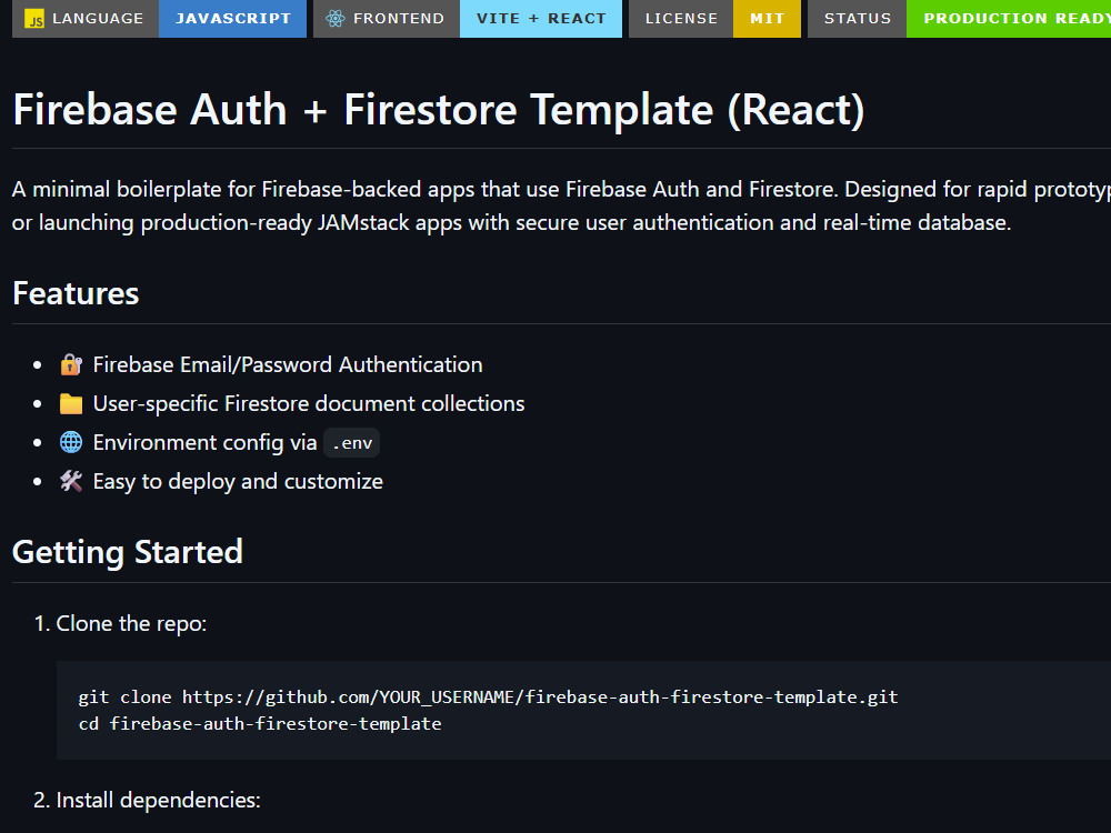 Firebase Auth + Firestore Template Setup (Vite + React) | Upwork
