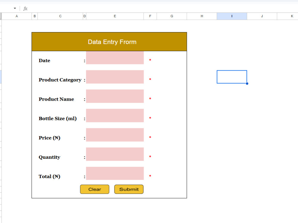 Interactive Data Entry Sheet with Automation (Google Sheets) | Upwork