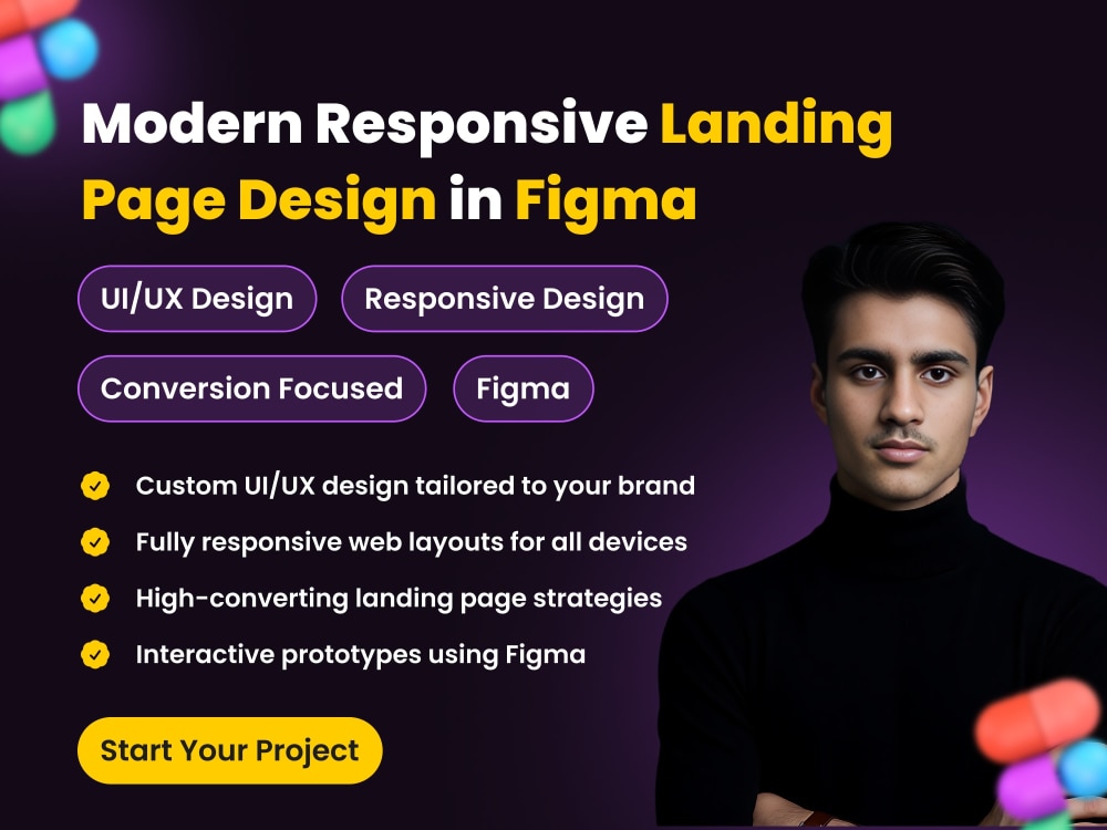 Modern & Responsive Landing Page UI/UX Design in Figma | Upwork