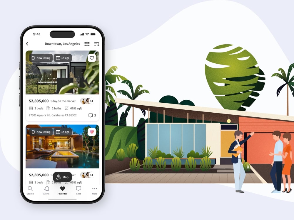 Real Estate App UI Design in Figma – Search, Listings, Map | Upwork