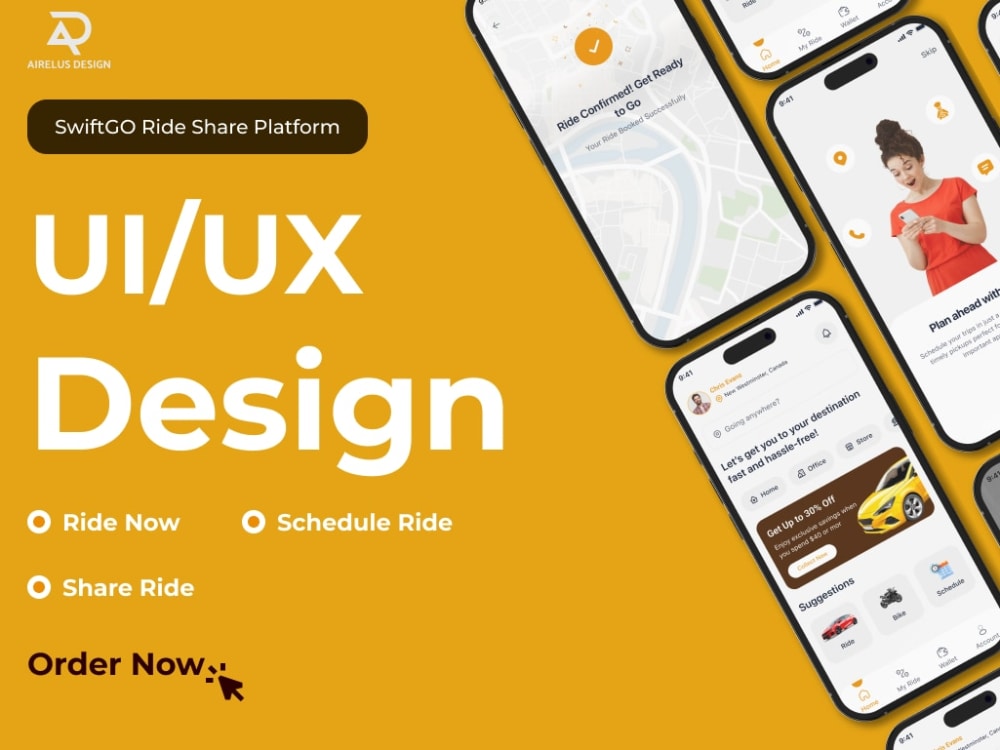 Ride Sharing App UI/UX Design | Upwork