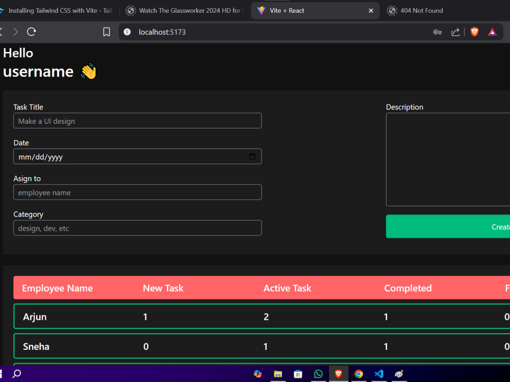 Custom Task Management Web App React & Tailwind Admin + Employee Dashboard | Upwork