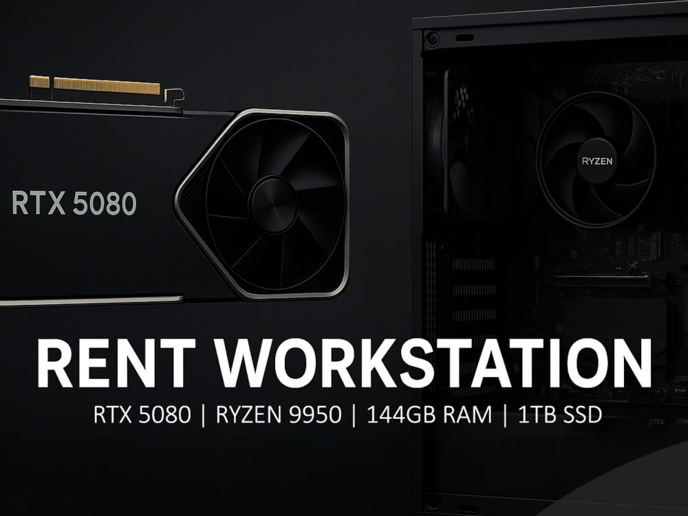 RTX 5080 + Ryzen 9950 | 144GB RAM for AI, Rendering & HPC Tasks on Rent ...