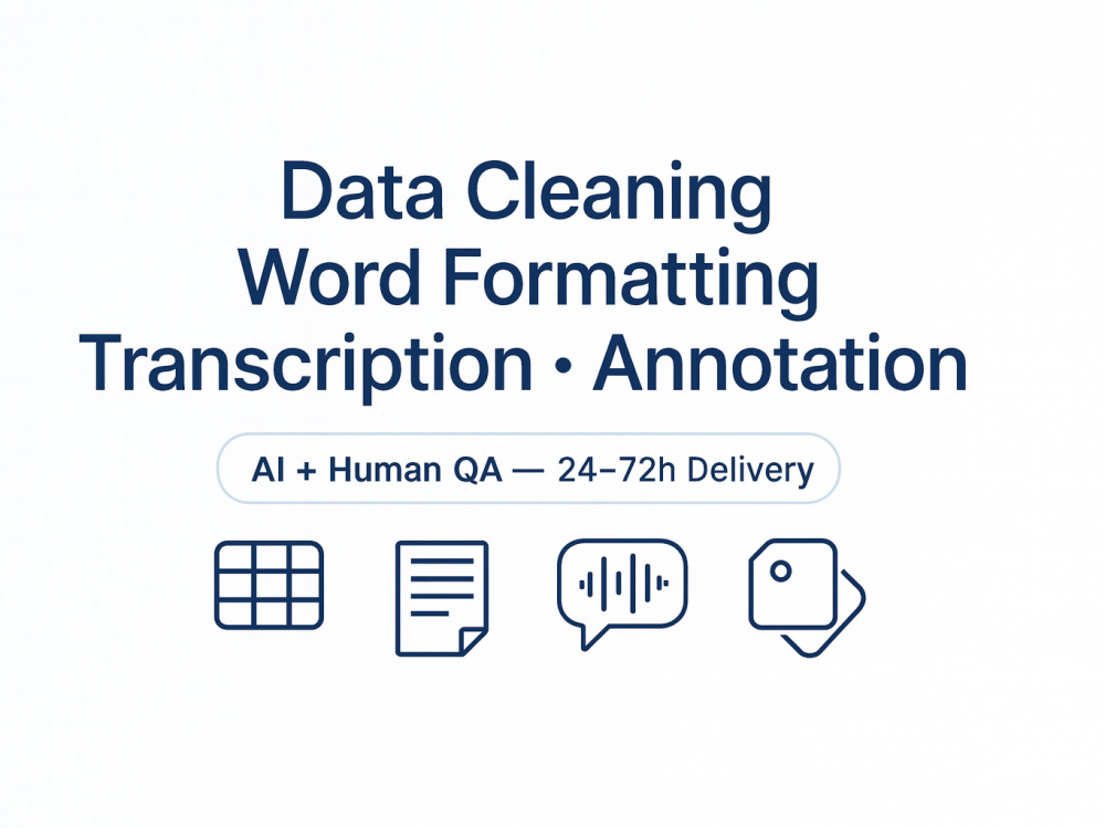 Accurate Data Cleaning, Annotation & Transcription (AI + Human QA) | Upwork