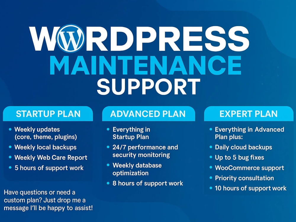 Monthly WordPress Website Management & Maintenance from WordPress ...