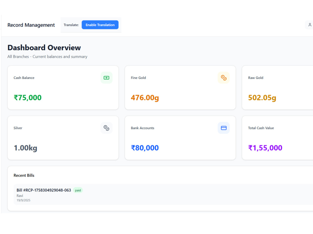A complete gold & silver business management solution | Upwork