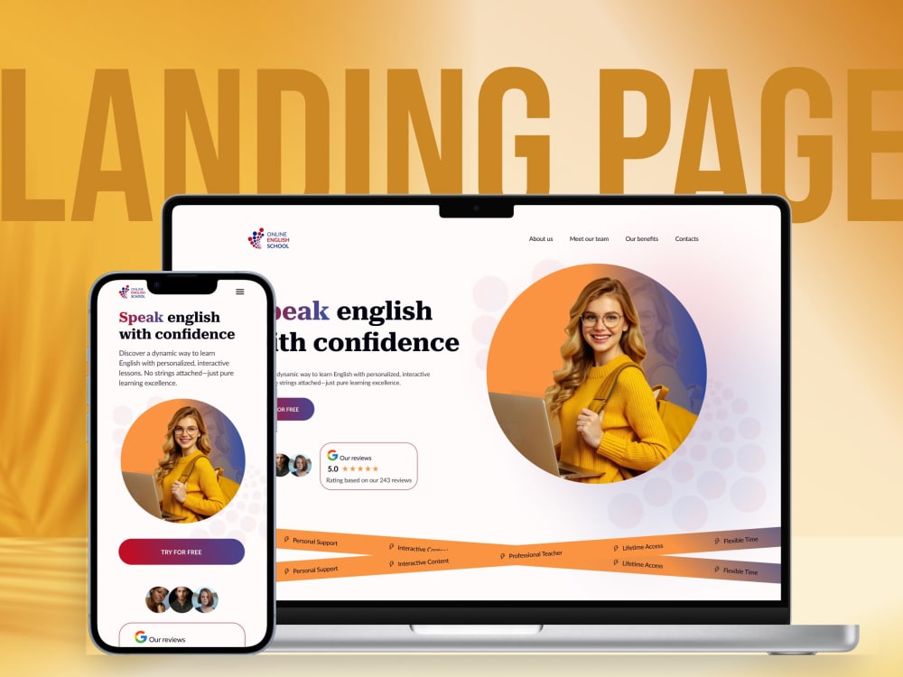 Landing Page UI/UX Design – Modern, Responsive & High-Converting | Upwork