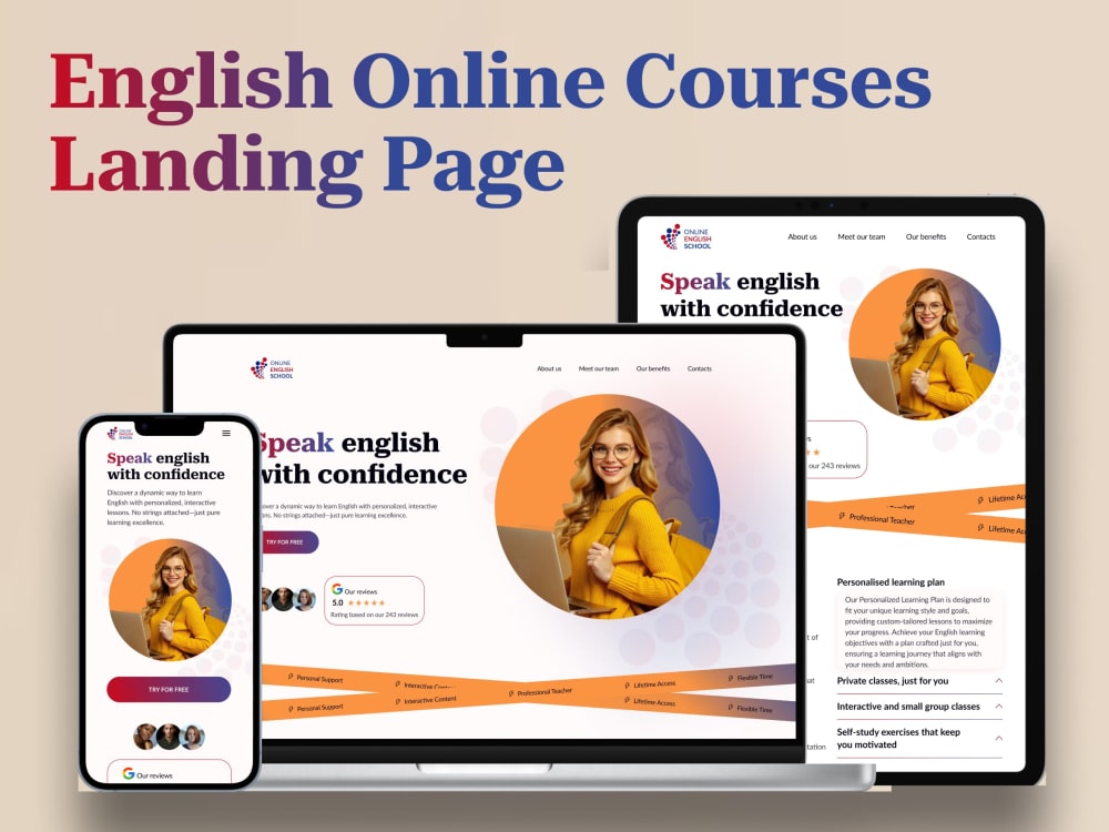 Landing Page UI/UX Design – Modern, Responsive & High-Converting | Upwork