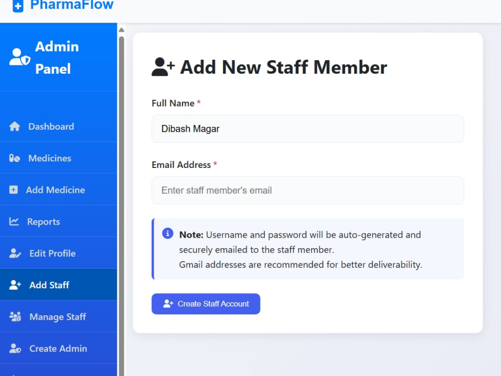 Pharmacy management system in PHP and MySQL with admin and staff panel ...