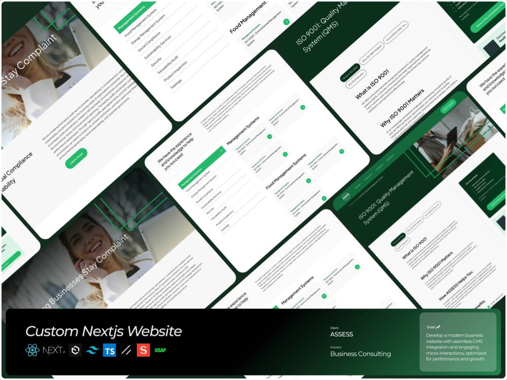 Custom business website built on Nextjs, TailwindCSS, & Payload/Sanity CMS | Upwork
