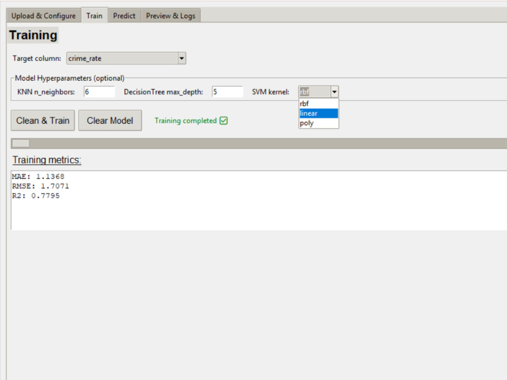 Building and Training Custom Machine Learning Models with Tkinter | Upwork