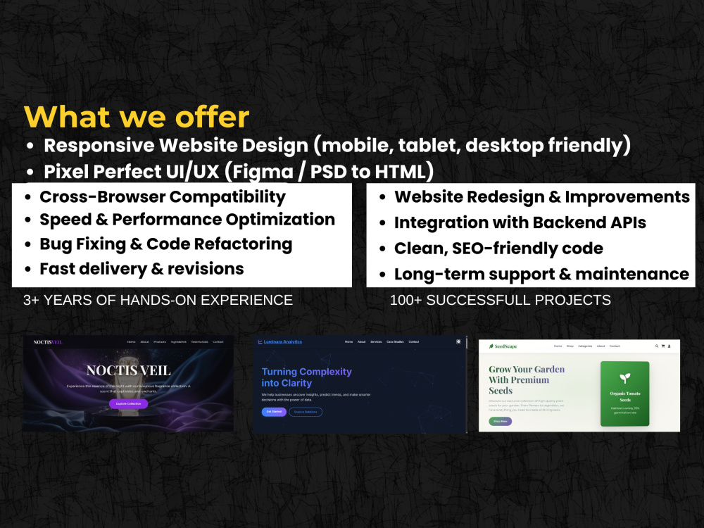 Responsive frontend website from Figma / PSD to HTML, CSS & JavaScript | Upwork