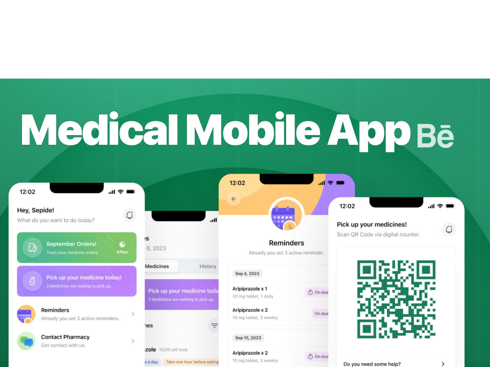Modern Medical Mobile App UI/UX Design for Health & Pharmacy Services ...