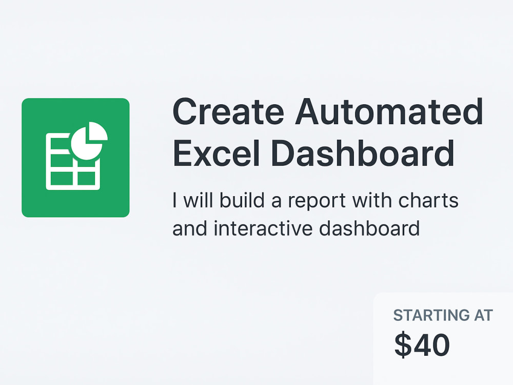 Create Automated Excel Dashboard | Upwork