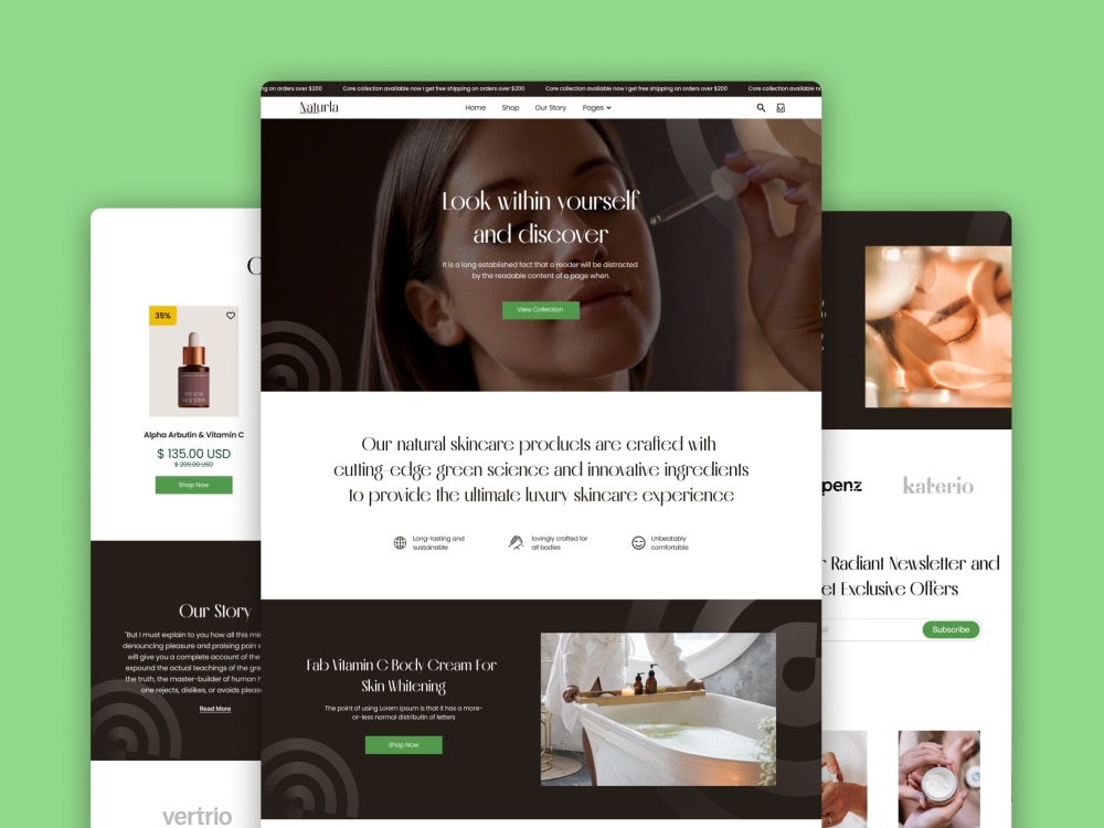 Skincare & Cosmetic Landing Page | Figma UI/UX | Premium E-Commerce ...