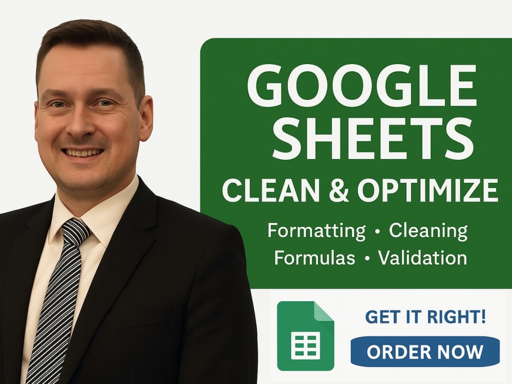 A clean, structured and optimized Google Sheets file | Upwork