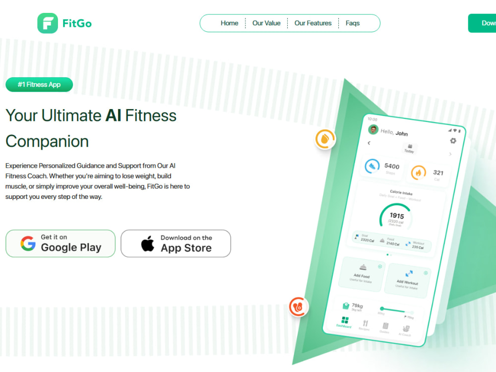 FitGo — AI Fitness Companion App | Upwork