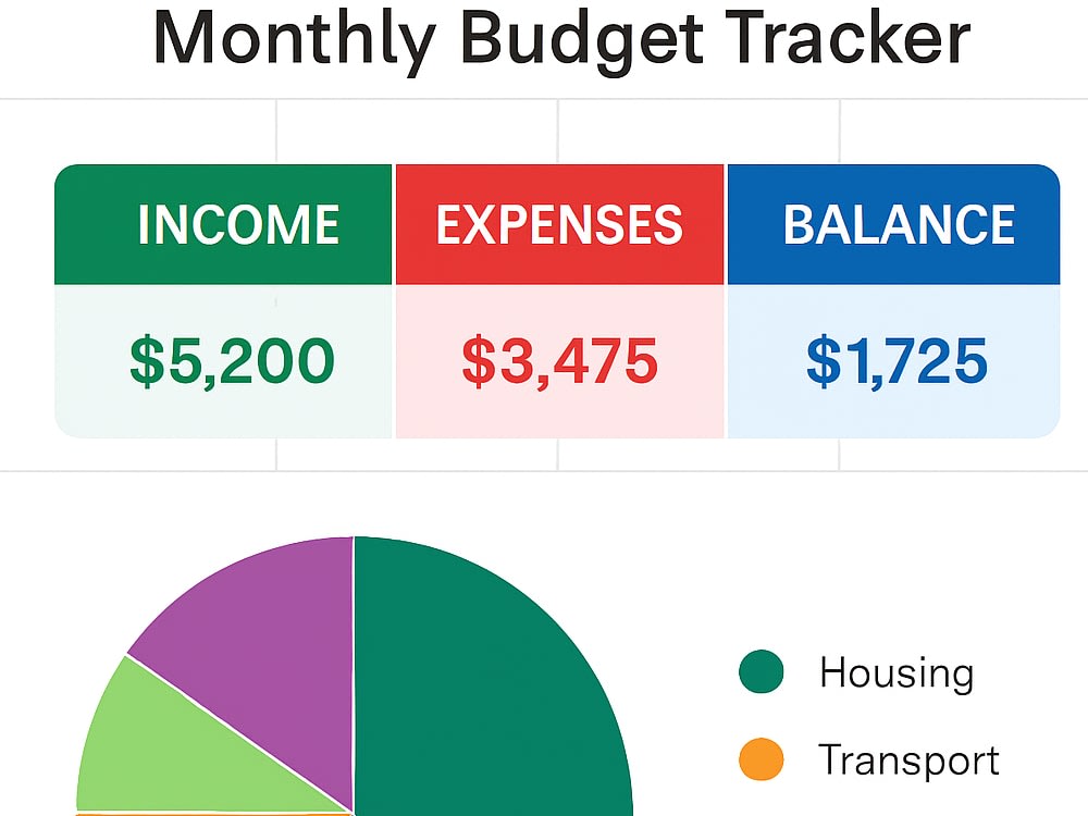Monthly Budget Tracker | Excel & Google Sheets with Charts | Upwork