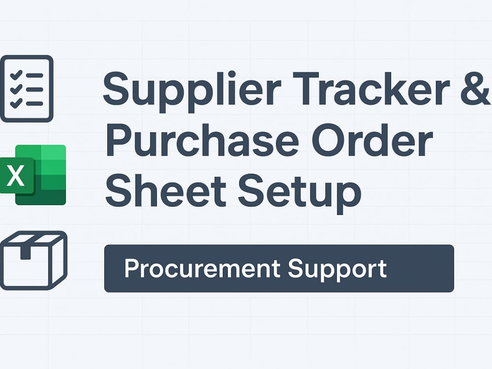 Professional supplier tracker and purchase order sheet | Upwork