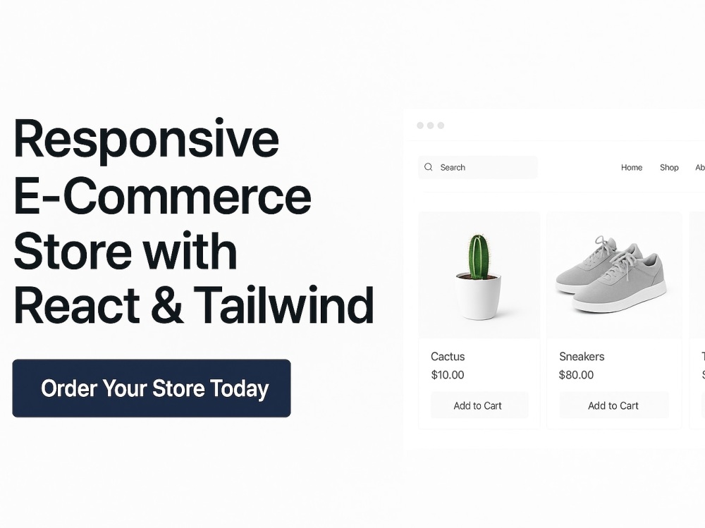 Modern responsive e-commerce store built with React and Tailwind CSS ...