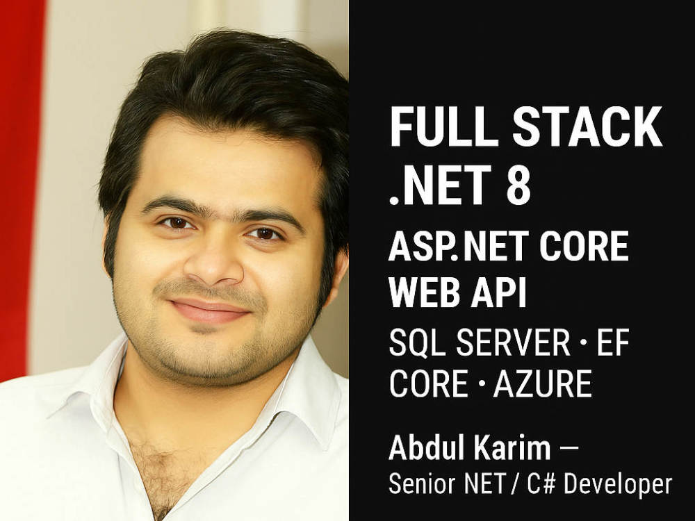 Full Stack .NET 8 / ASP.NET Core Developer | Web API, Azure, SQL, EF Core | Upwork