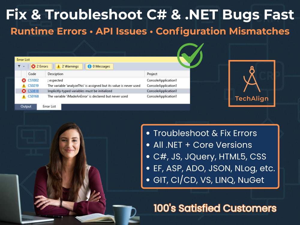 🔧 C# / .NET Bug Fixing & Troubleshooting Service | Upwork