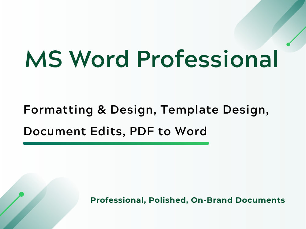 Professional Microsoft Word Formatting, Document Design & Word ...