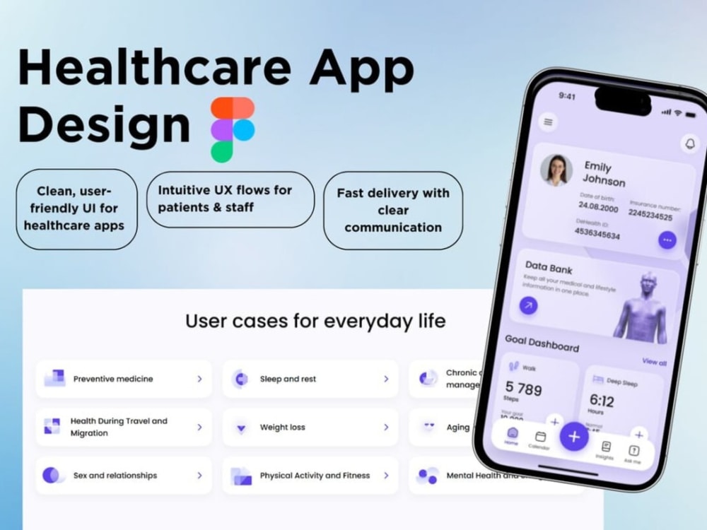 Healthcare App UI/UX Design | Mobile Design | Figma Design | Upwork