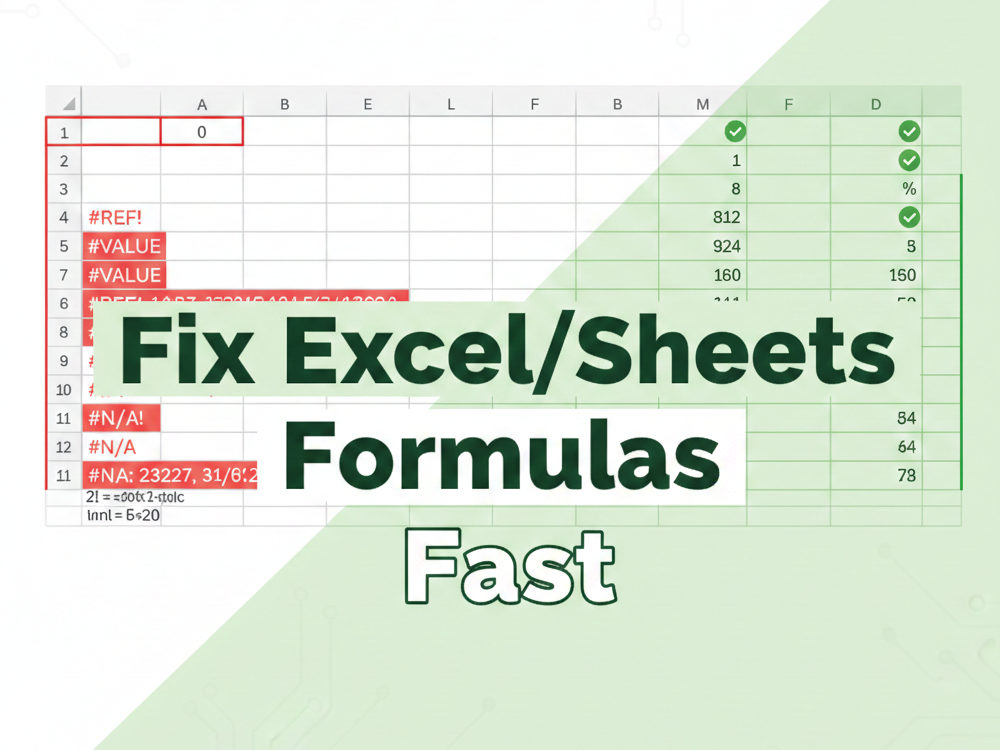 Fix Excel/Google Sheets Formulas (VLOOKUP, XLOOKUP, SUMIF, MATCH) | Upwork