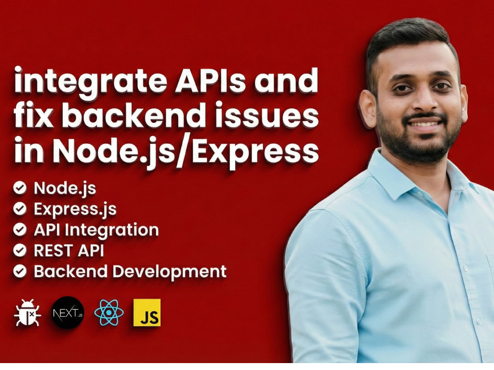 I will integrate APIs and fix backend issues in Node.js/Express | Upwork