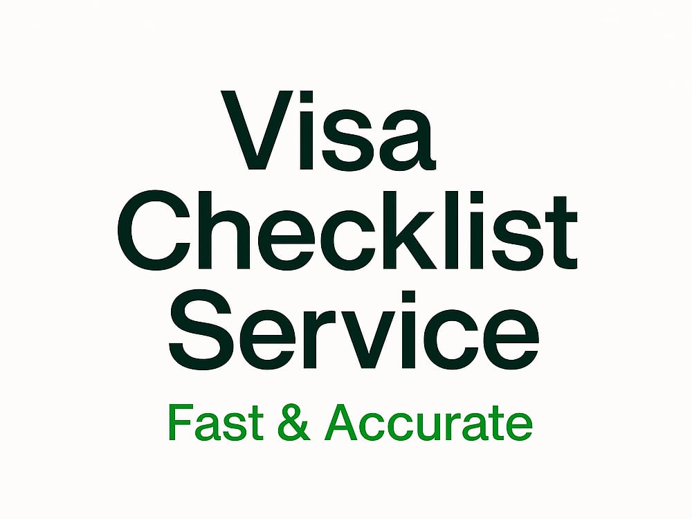 Complete Visa Package: Forms, Checklist, Document Review & Itinerary | Upwork