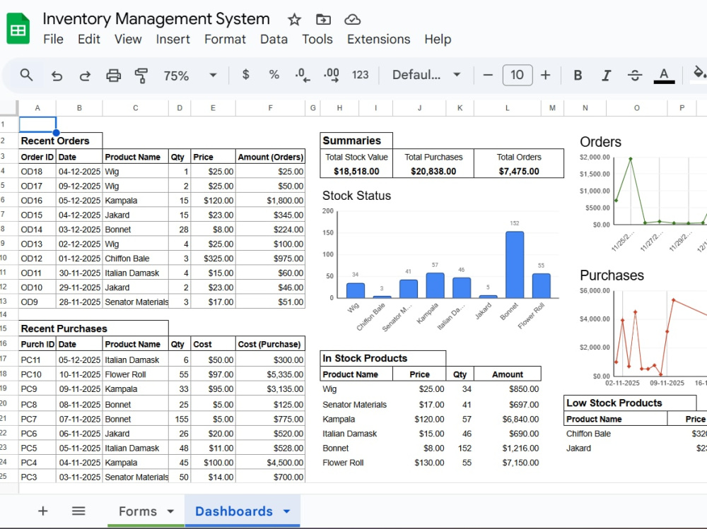 Apps Script enabled Inventory Management system | Upwork