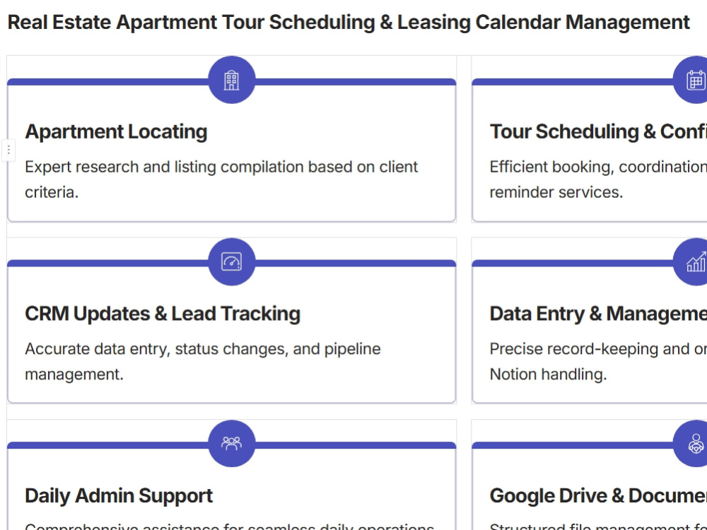 An Apartment Tour Scheduling & Leasing Calendar Management | Upwork