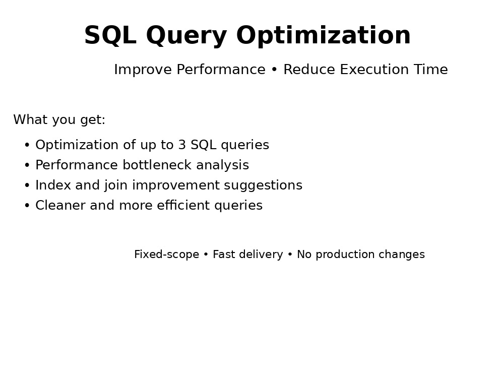 Optimized SQL Queries for Better Performance | Upwork