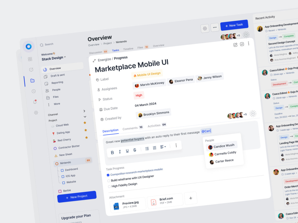 Design a Modern Task Management Dashboard UI/UX in Figma for Web Apps ...