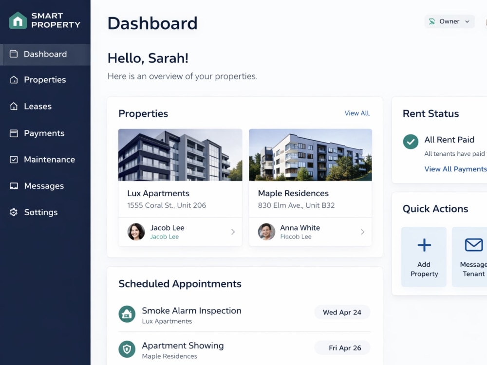 A Smart Property Management Platform for Owners and Tenants | Upwork
