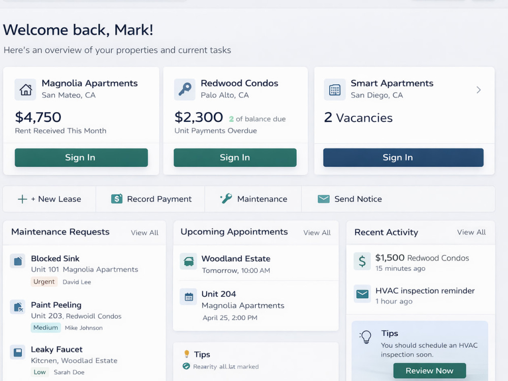 A Smart Property Management Platform for Owners and Tenants | Upwork