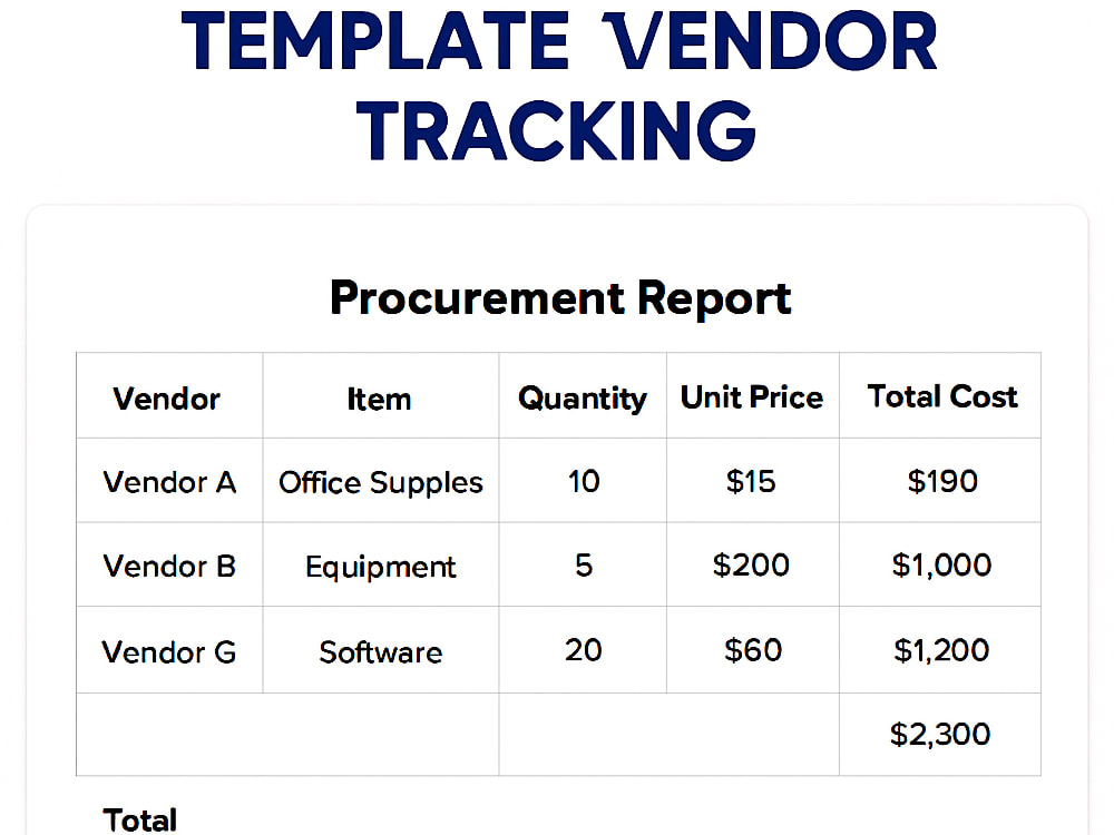 Procurement Report Template & Vendor Tracking | Upwork