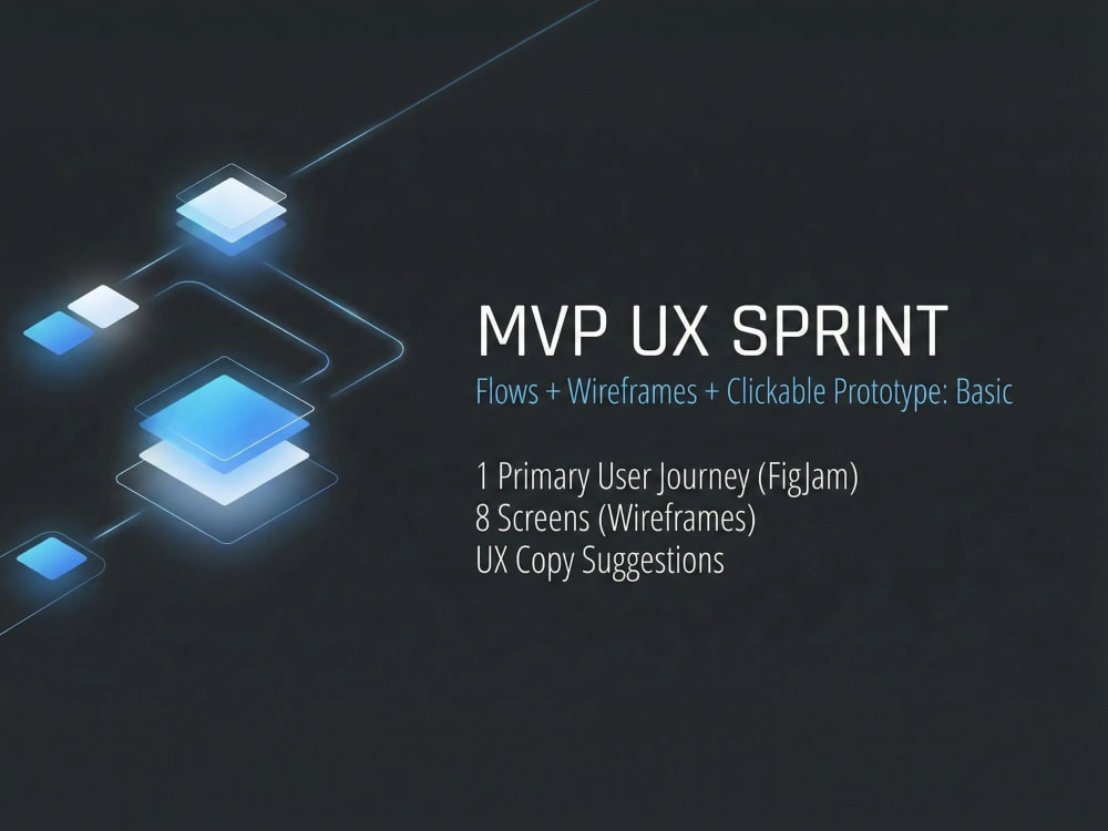 MVP UX Sprint: Flows + Wireframes + Clickable Prototype (5 Days) | Upwork