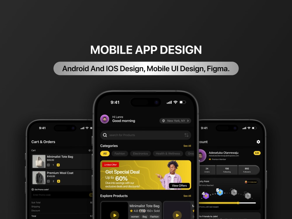 Custom UI/UX Mobile App Design | Mobile UI Design | Android & iOS ...